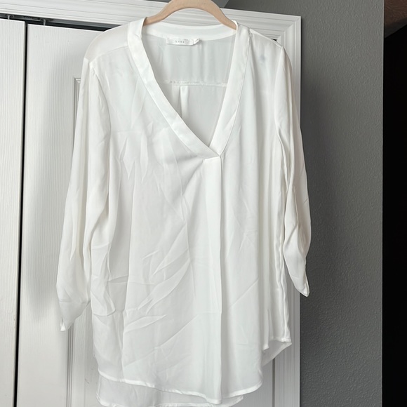 Lush | Tops | 2 High Low Sheer Slightly Off White Light Cream Blouse ...
